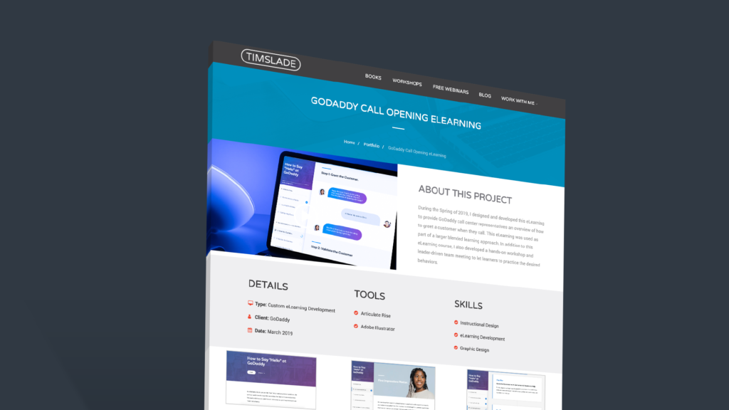 Check Out My New eLearning Portfolio | Tim Slade